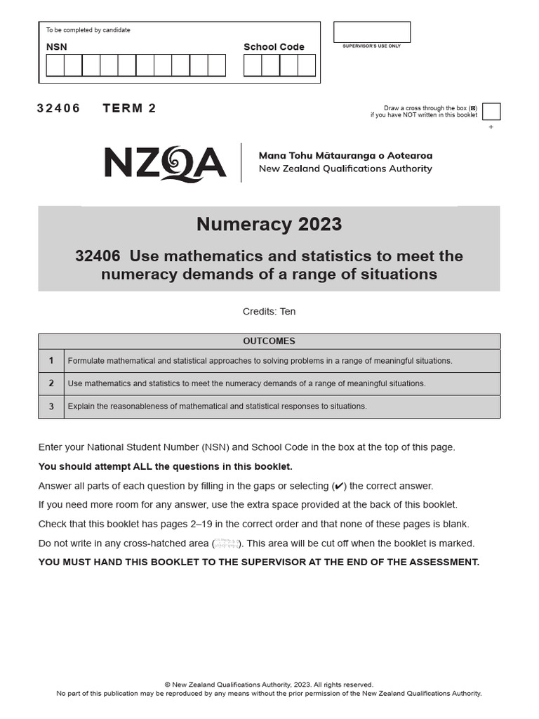 Numeracy Assessment 2023 T2 Combined | PDF