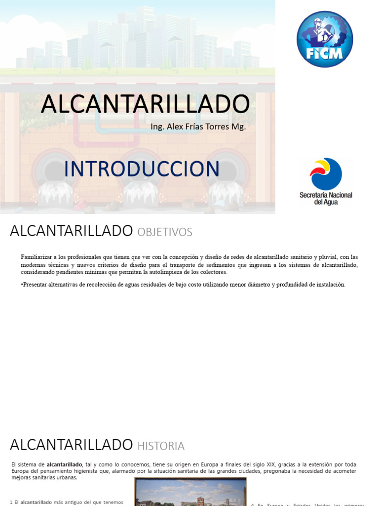 001 Introduccion Alcantarillado | PDF | Alcantarillado | Tubería (transporte de fluidos)
