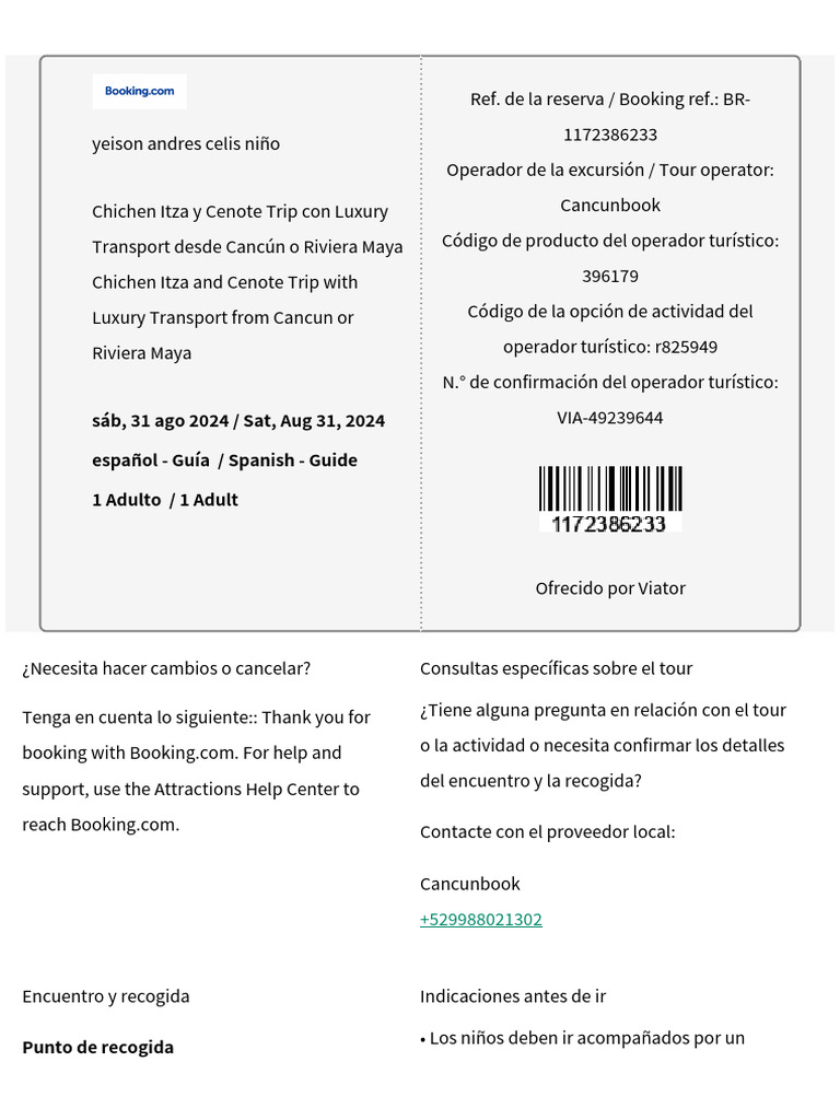 Ticket Yeison Andres Celis Nino-BR-1172386233 | PDF | Industria de la hospitalidad