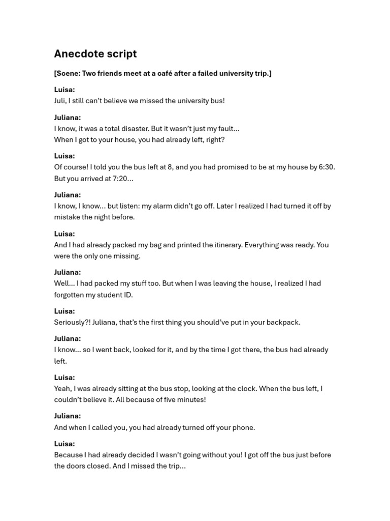 Anecdote Luisa - Juliana | PDF