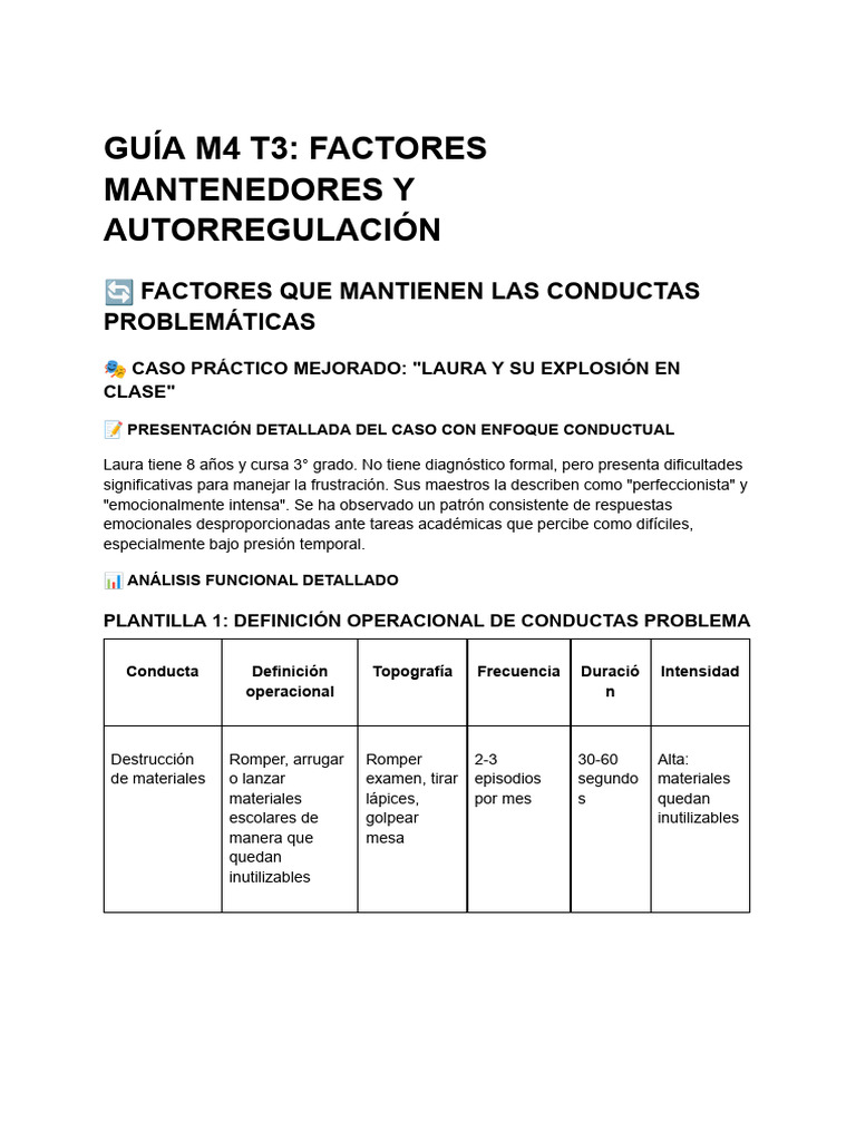 Guía m4 t3 - Factores Mantenedores y Autorregulación | PDF | Autorregulación emocional | Las ...