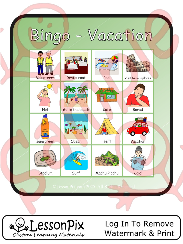 Bingo+ +vacation Material 35278372 | PDF | Earth Sciences