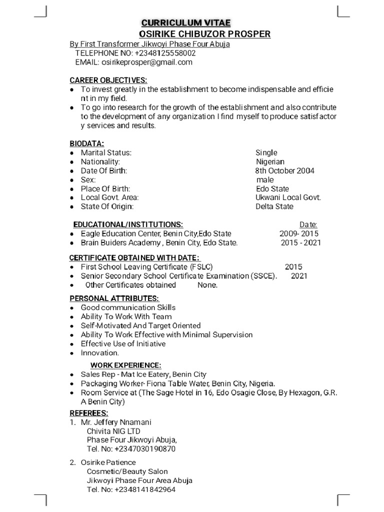 Harmony's CURRICULUM VITAE (1) - Phoenix | PDF