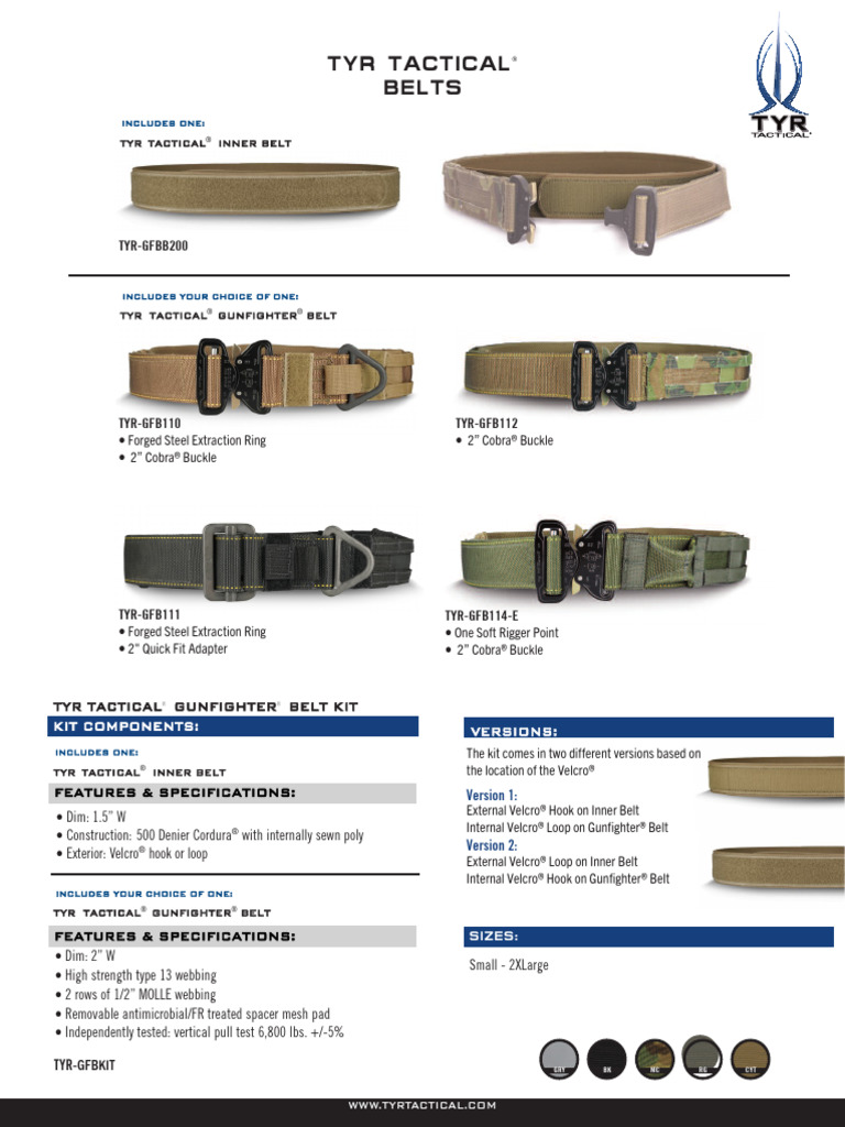 GFBKIT Gunfighter® Belt Kit Spec Sheet | PDF