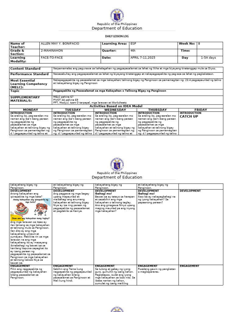 Q4 DLL Week8 Idea | PDF