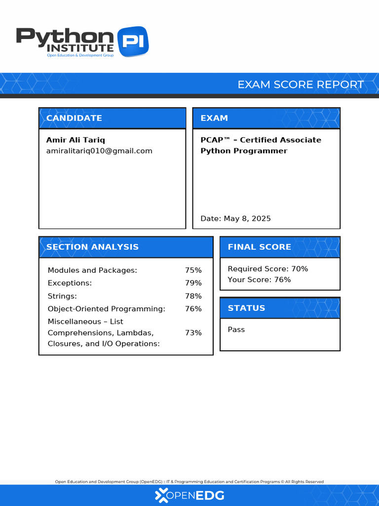 Score Report | PDF