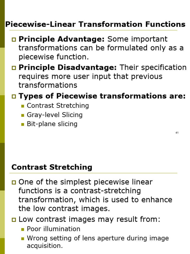 Lecture 4 - Intensity Transformation Part II | PDF | Applied ...