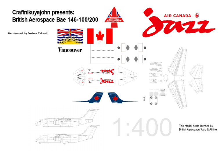 BAE 146-100/200 Model by Craftnikuyajohn | PDF