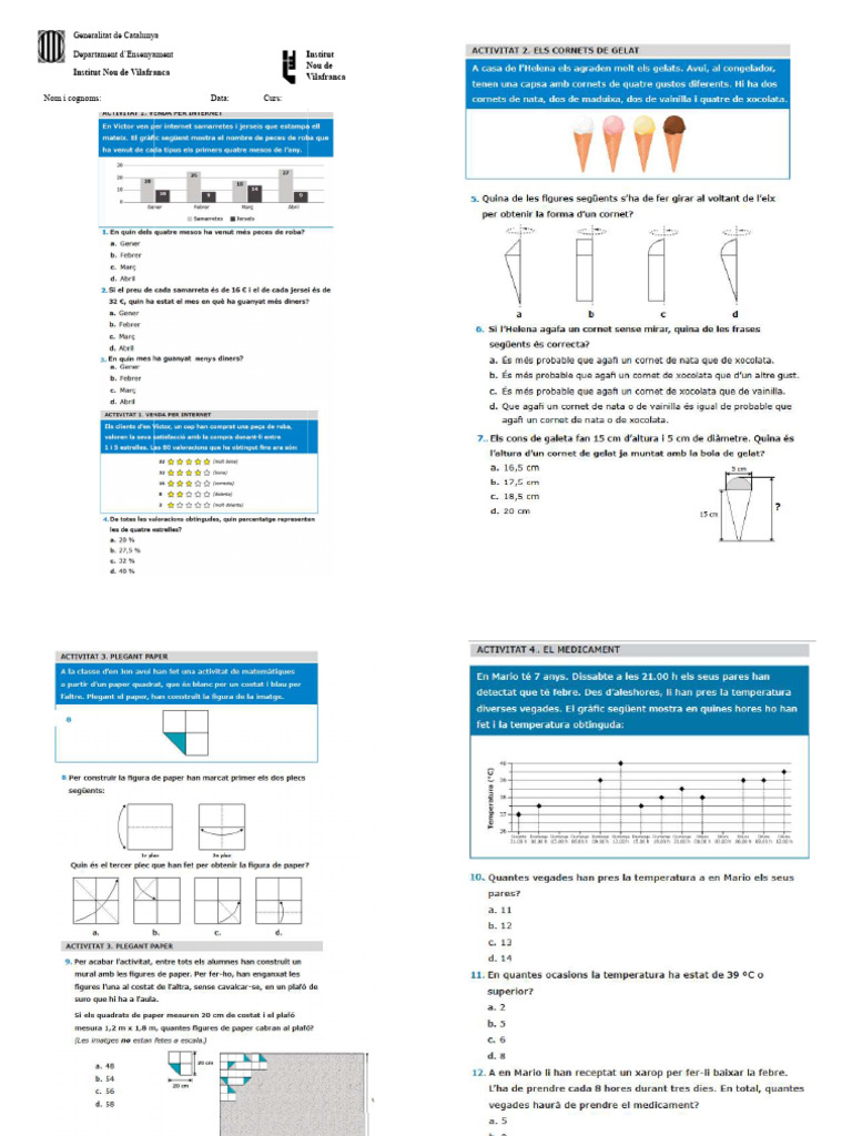 Examen Final Competències (2n ESO) | PDF