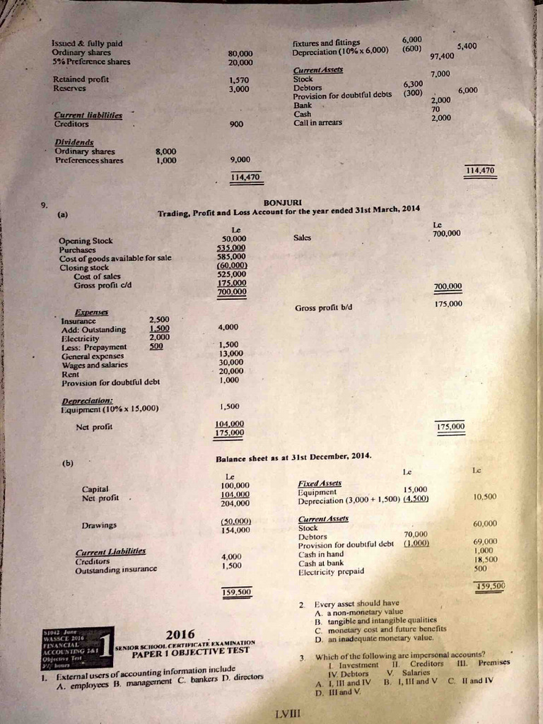 Accounting Past Questions 3 | PDF