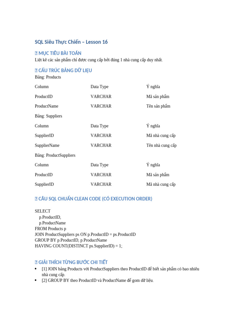 SQL Lesson 16 Sieu Thuc Chien | PDF