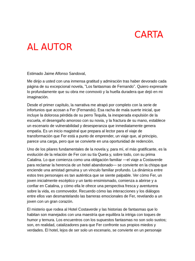 Carta Al Autor Pdf