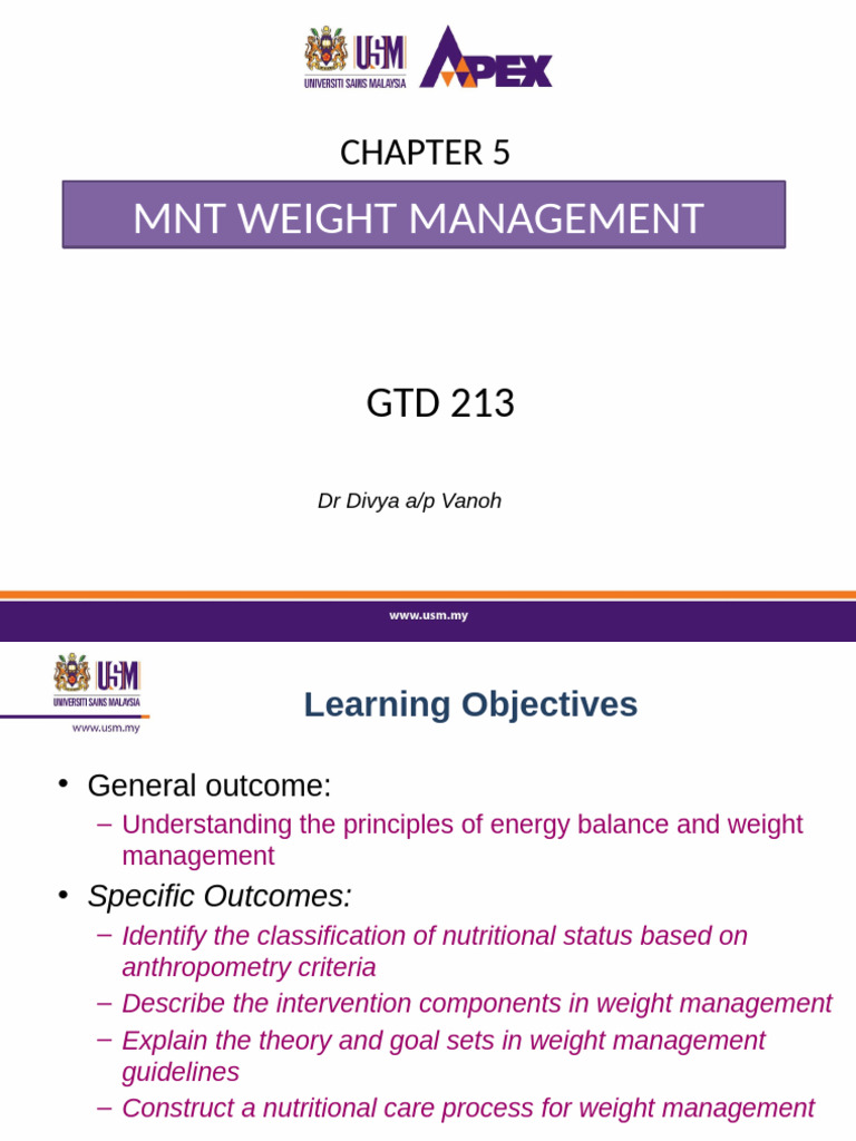 Topic 5_MNT Weight Management With Audio | PDF | Bariatric Surgery ...