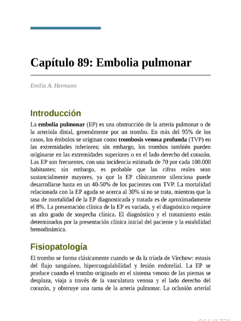 Embolia Pulmonar | PDF