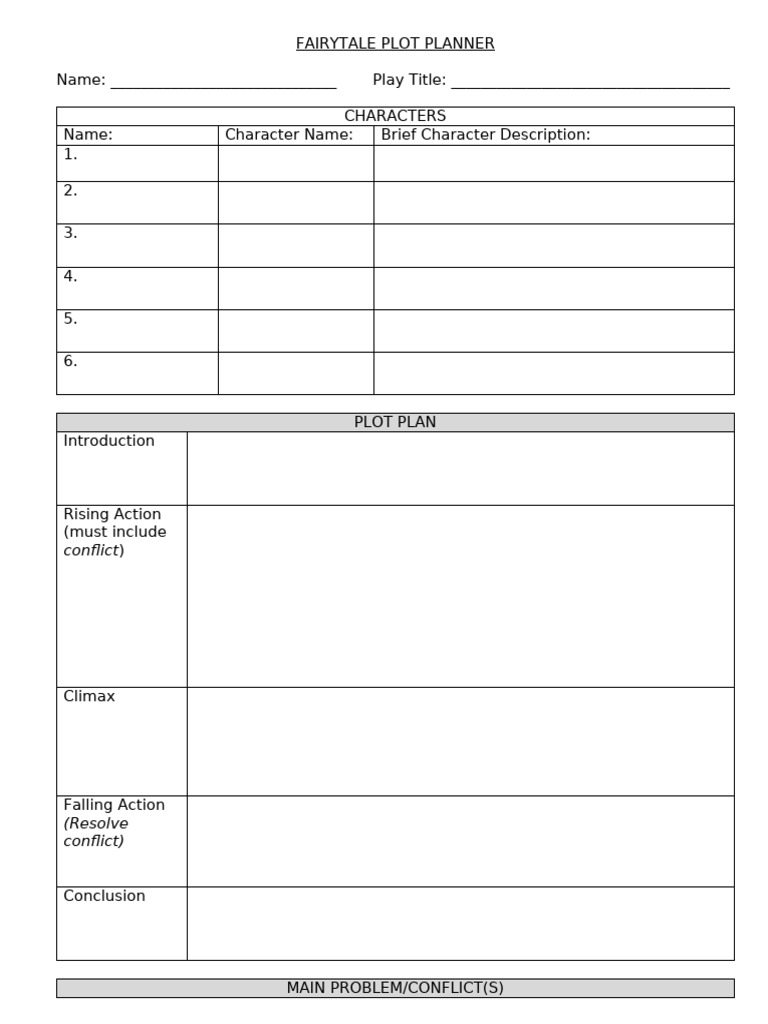 Fairytale Plot Planner | PDF