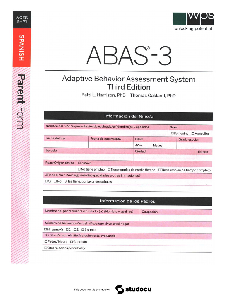 ABAS 3: Sistema de Evaluación Adaptativa | PDF