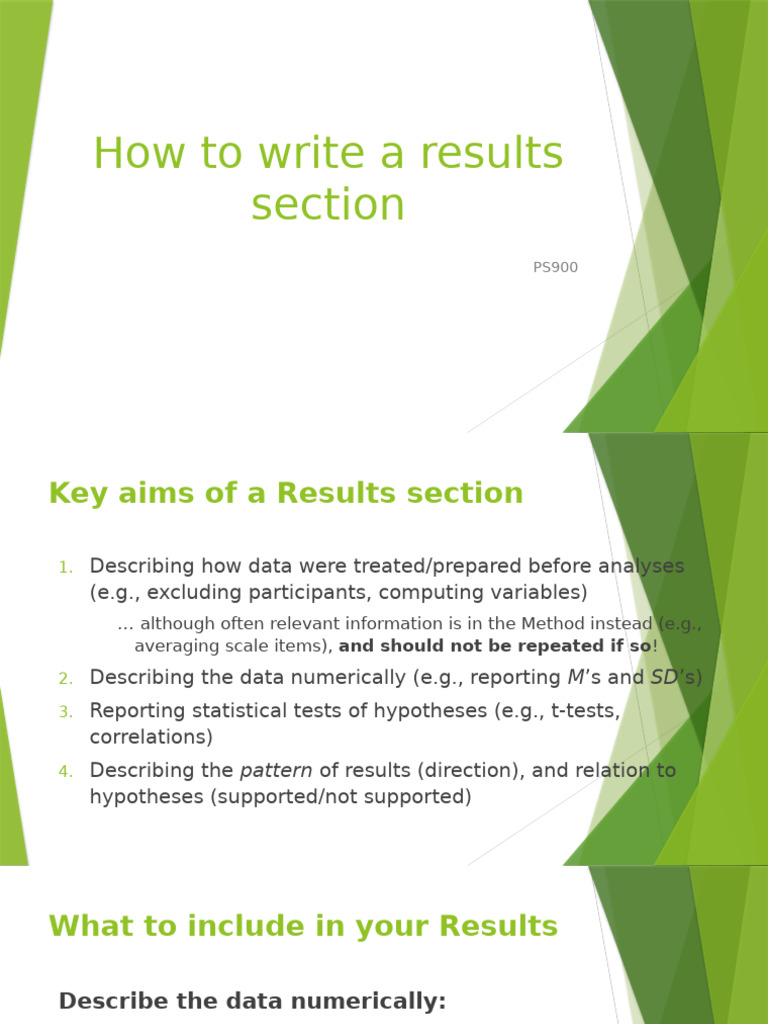Wk37 How To Write A Results Section | PDF | P Value | Standard Deviation