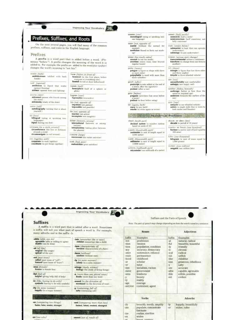 Prefixes Suffixes and Roots | PDF