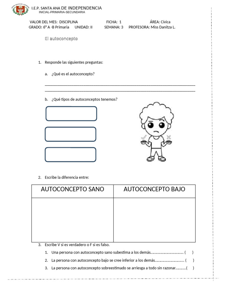 El Autoconcepto | PDF