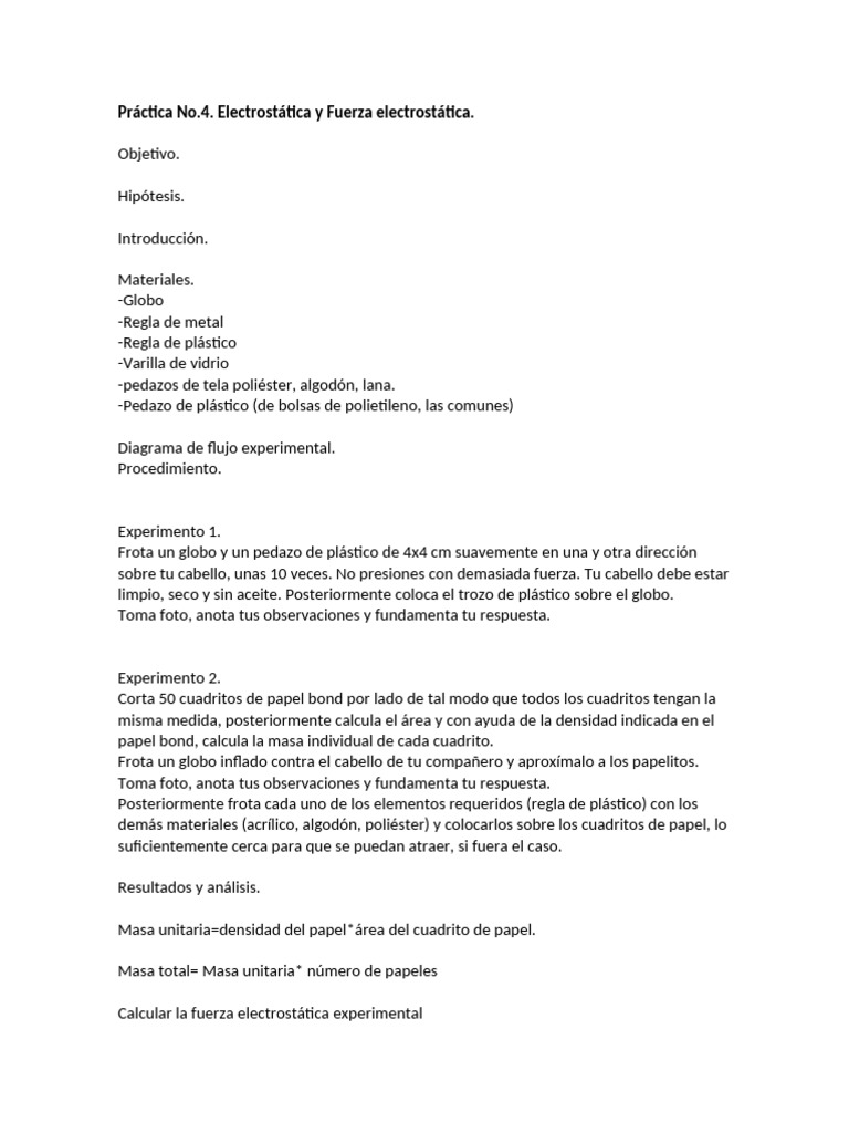 Practica Electrostatica | PDF