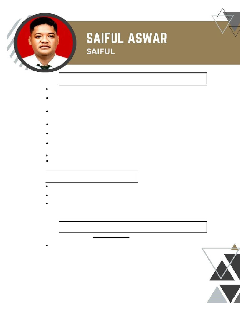Cv. Saiful Aswar | PDF
