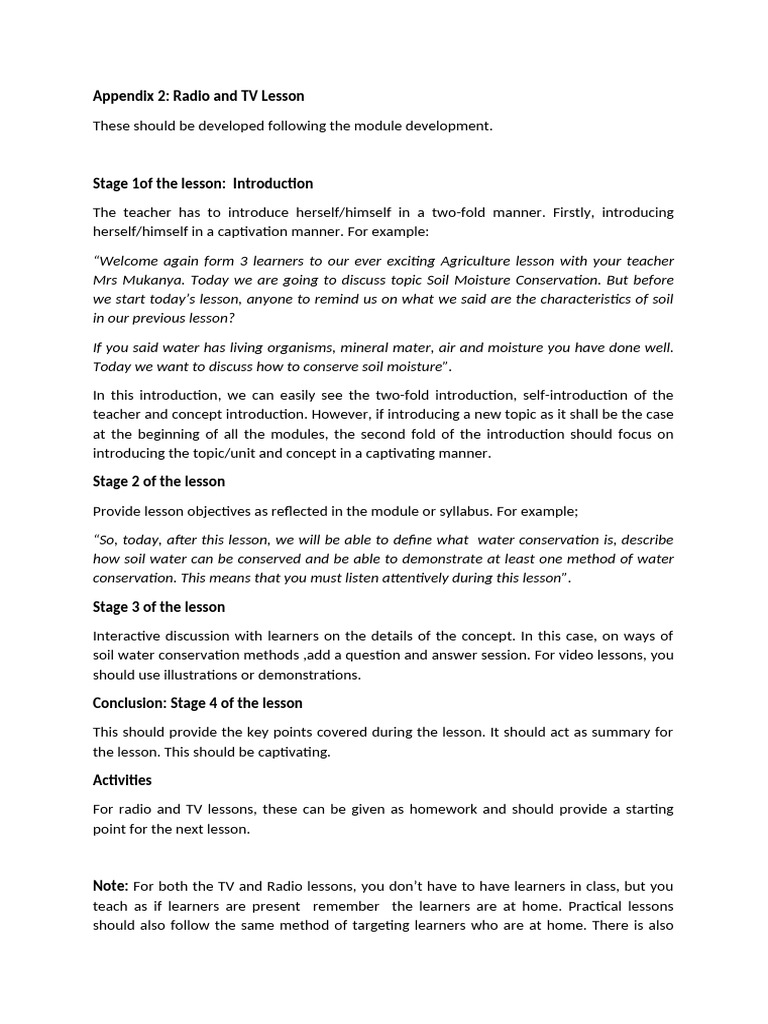 Radio and TV Lesson Plan Guide | PDF | Teachers | Cognition