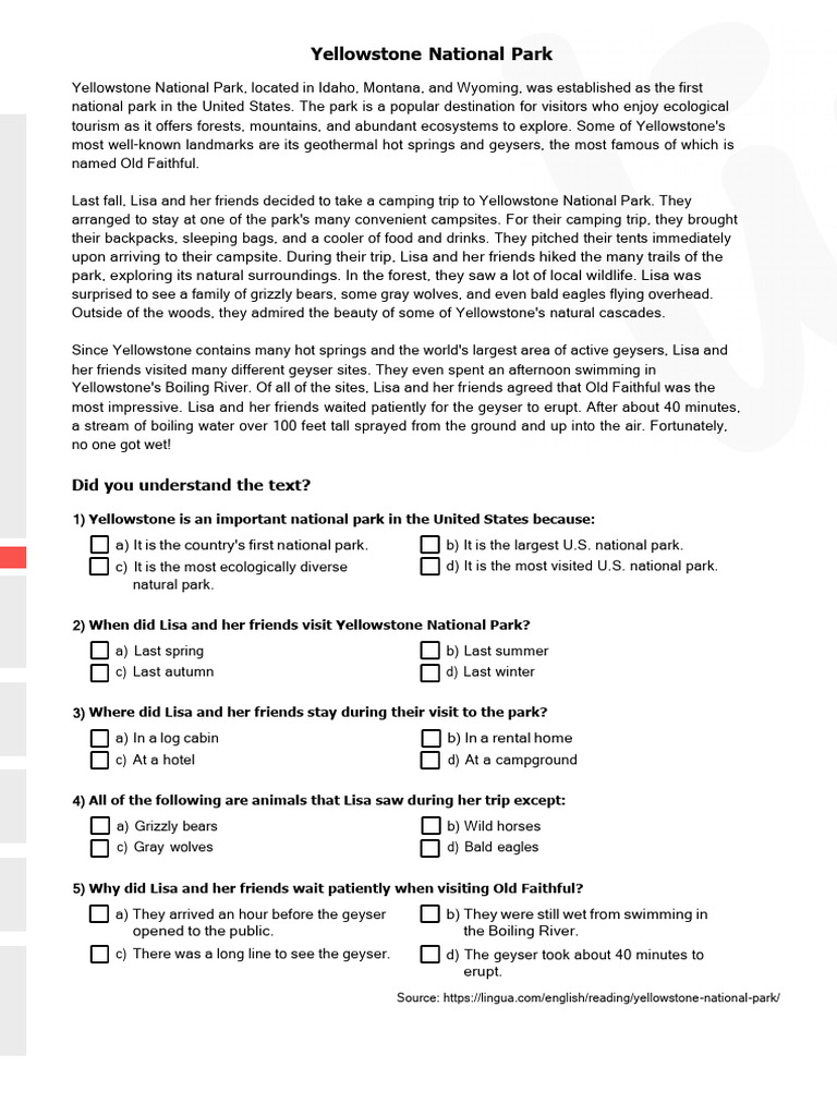 Pdfs - English Text Yellowstone National Park | PDF | Yellowstone ...