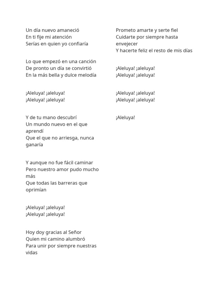 Aleluya Letra Boda | PDF