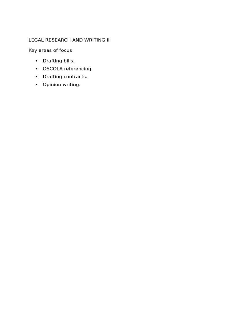 Legal Research and Writing II | PDF
