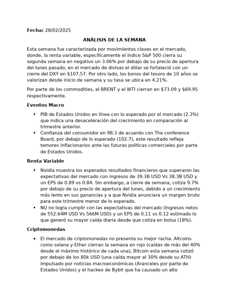 Análisis de La Semana (28022025) | PDF
