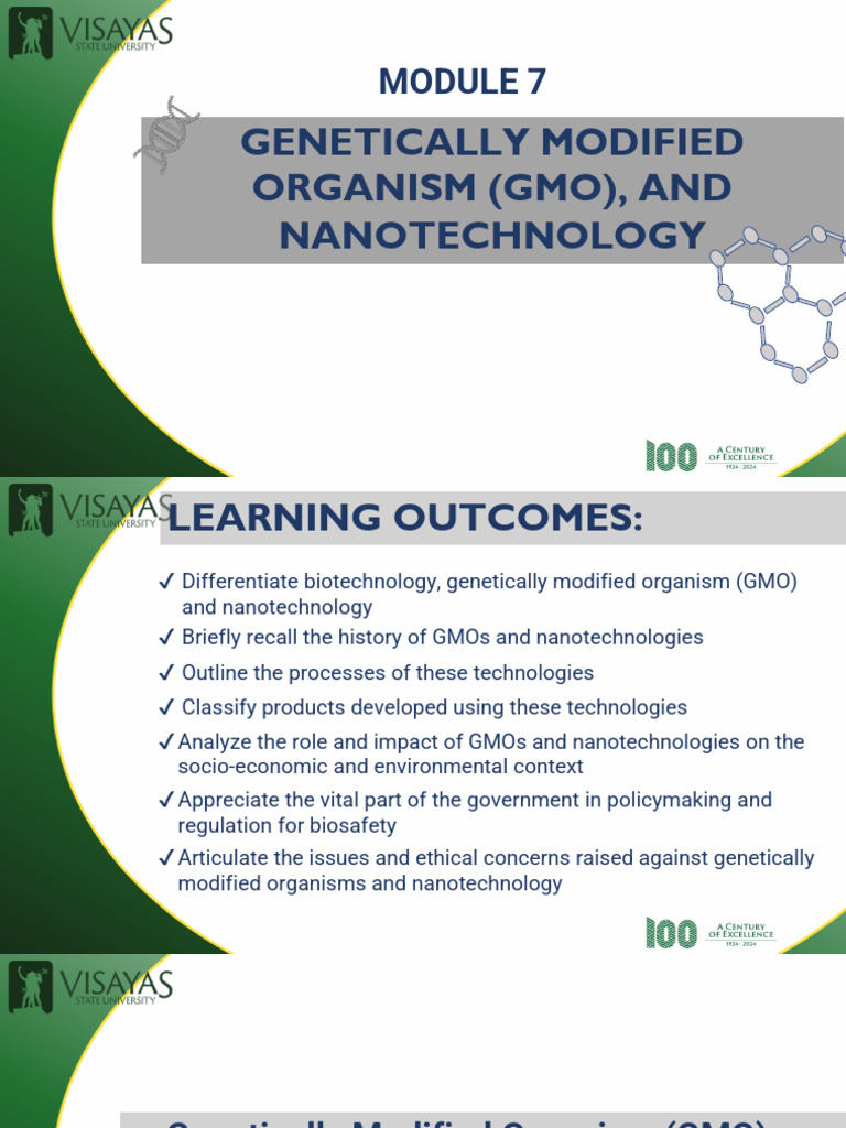 Module 7. GMO and Nanotech | PDF | Genetically Modified Organism ...