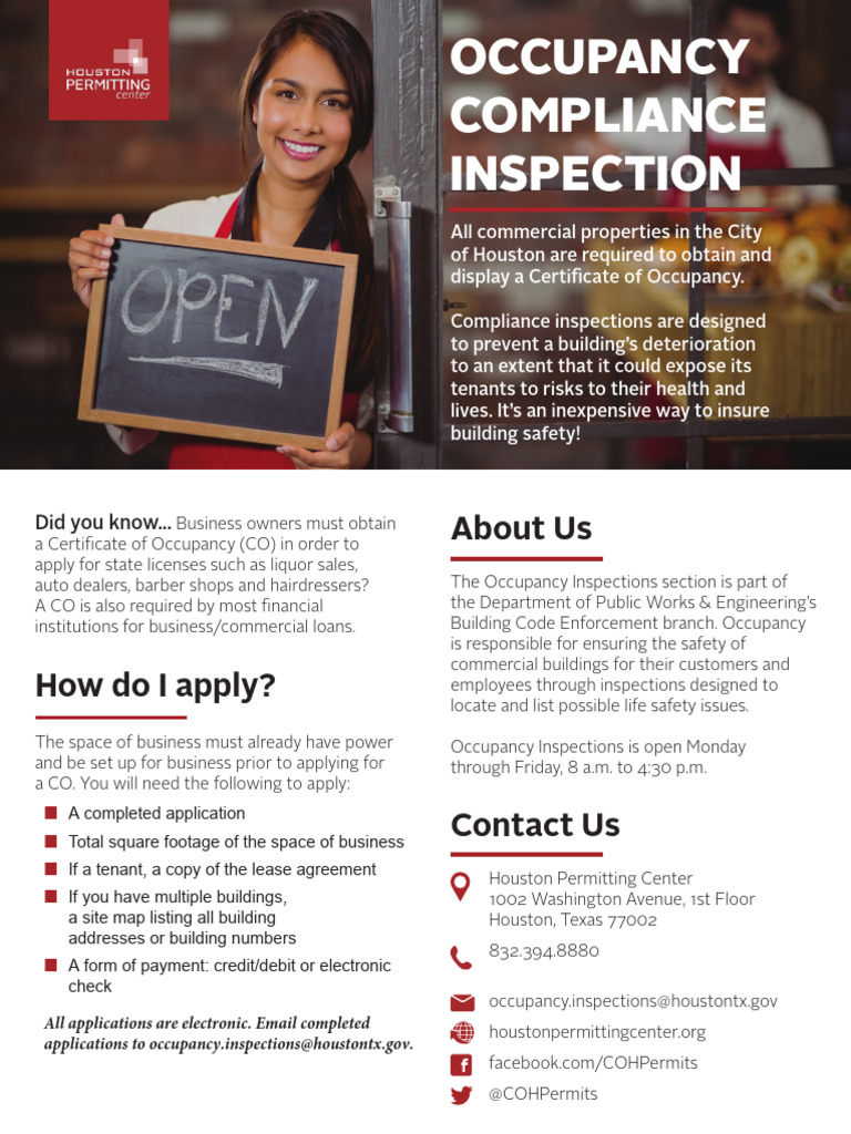 HPW Occupancy Compliance Inspection Handout | PDF | Lease