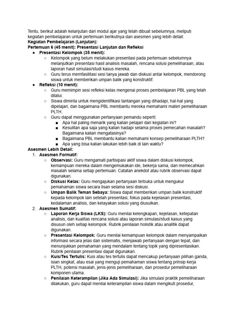 Bisa Tampilkan Lanjutan Dari Modul Ajar Di Atas | PDF