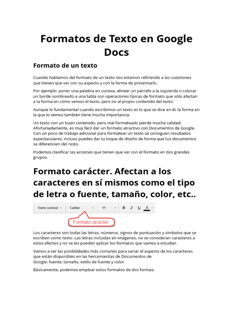 Formatos de Texto en Google Docs | PDF | Botón (Computación)