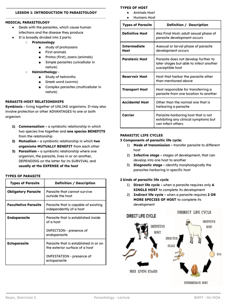 Parasitology Lecture | PDF | Parasitism | Microbiology