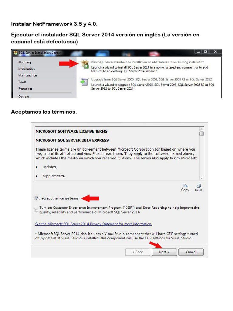Instalar SQL Server 2014 Win7 Win10 by IvinsonCLS Evitar Error Database | PDF