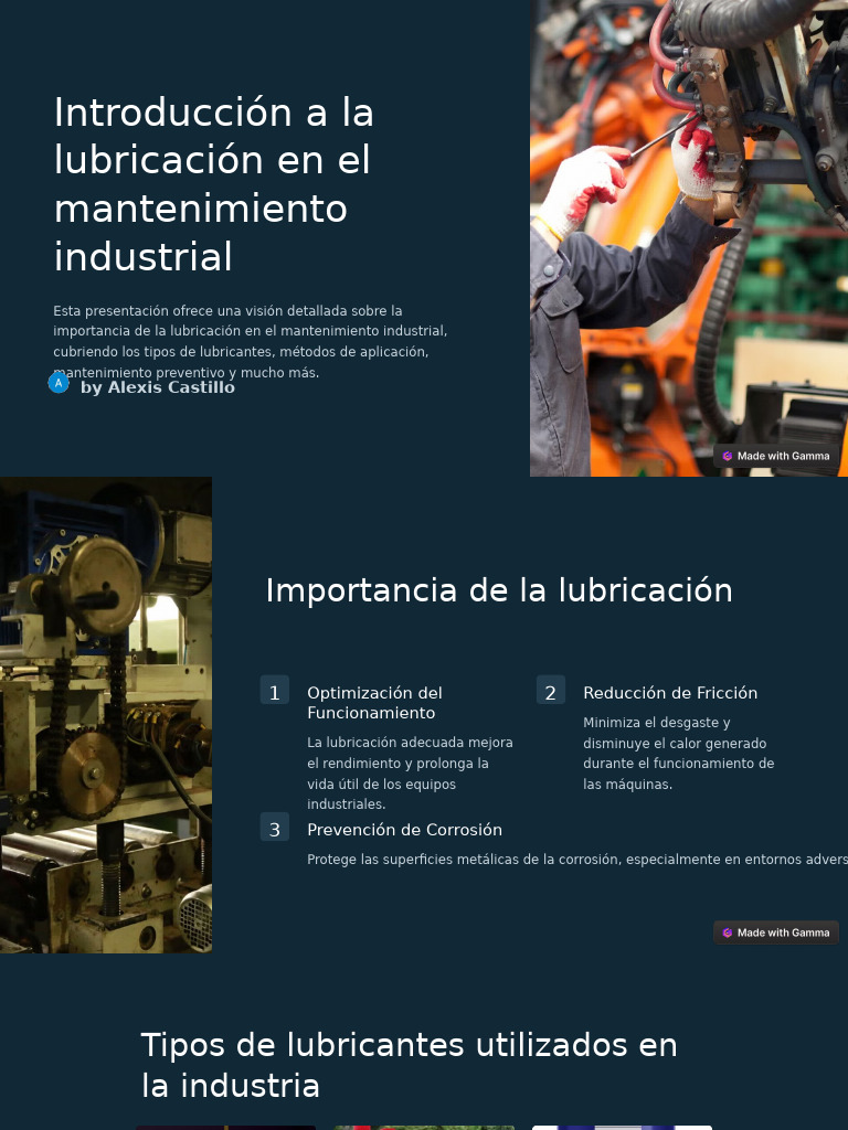 Introduccion A La Lubricacion en El Mantenimiento Industrial | PDF | Lubricante | Ingeniería de ...