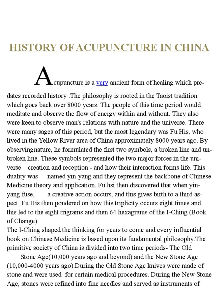 History of Acu | PDF