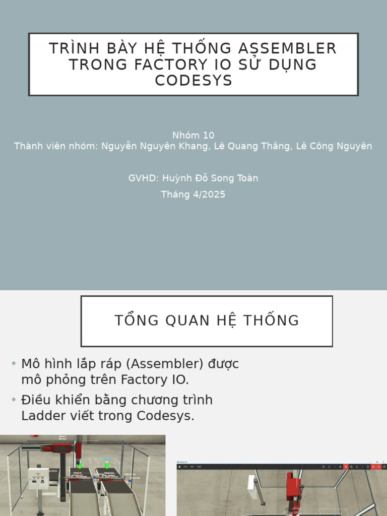 Assembler FactoryIO Codesys Presentation | PDF