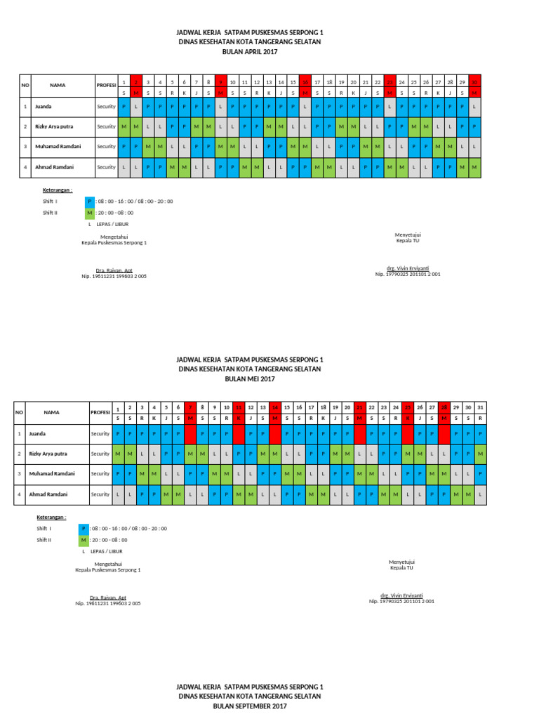JADWAL SECURITY JUNI 2025 (1) | PDF