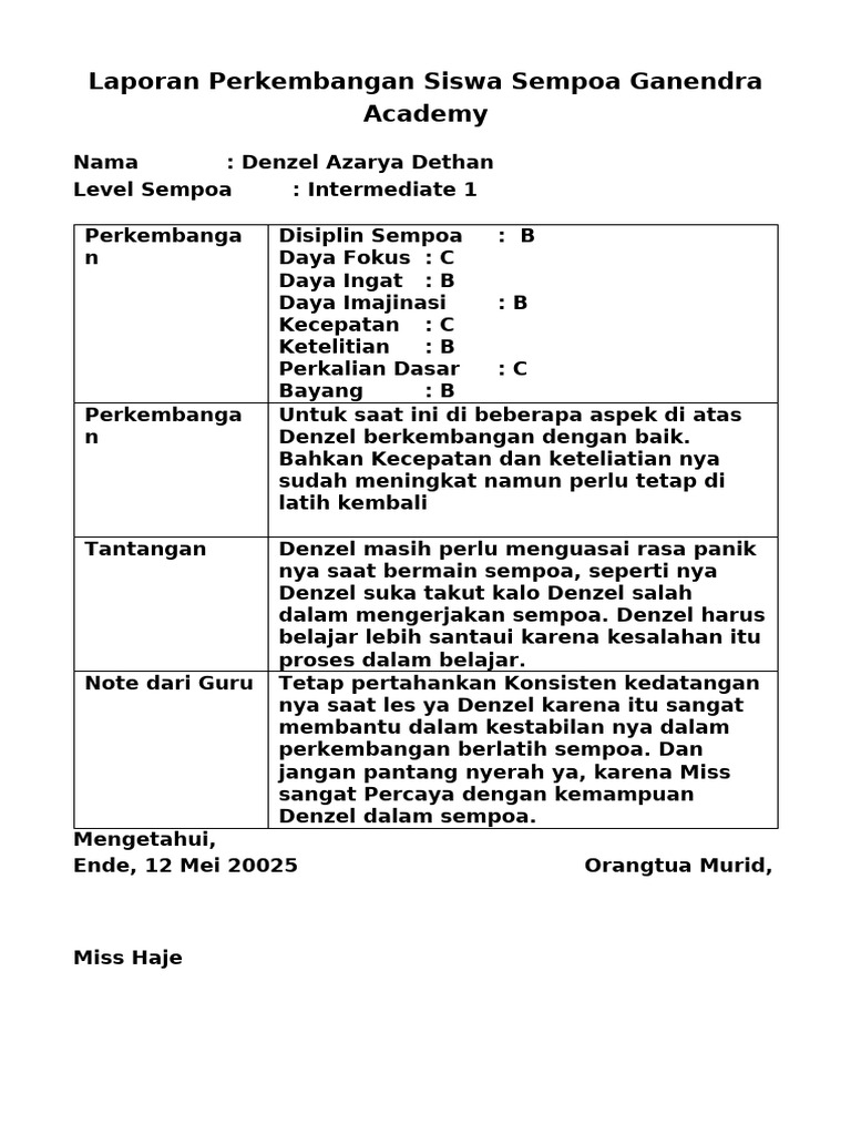 Denzel Azarya Dethan - SEMPOA | PDF