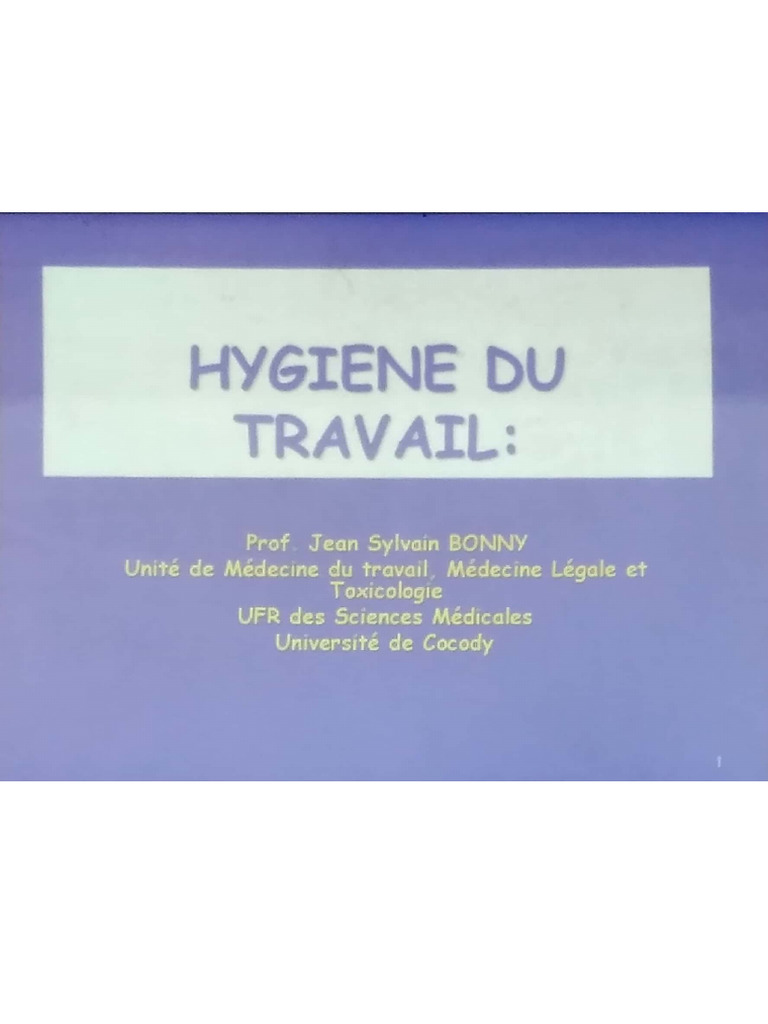 TLE 2-Hygiène Du Travail | PDF