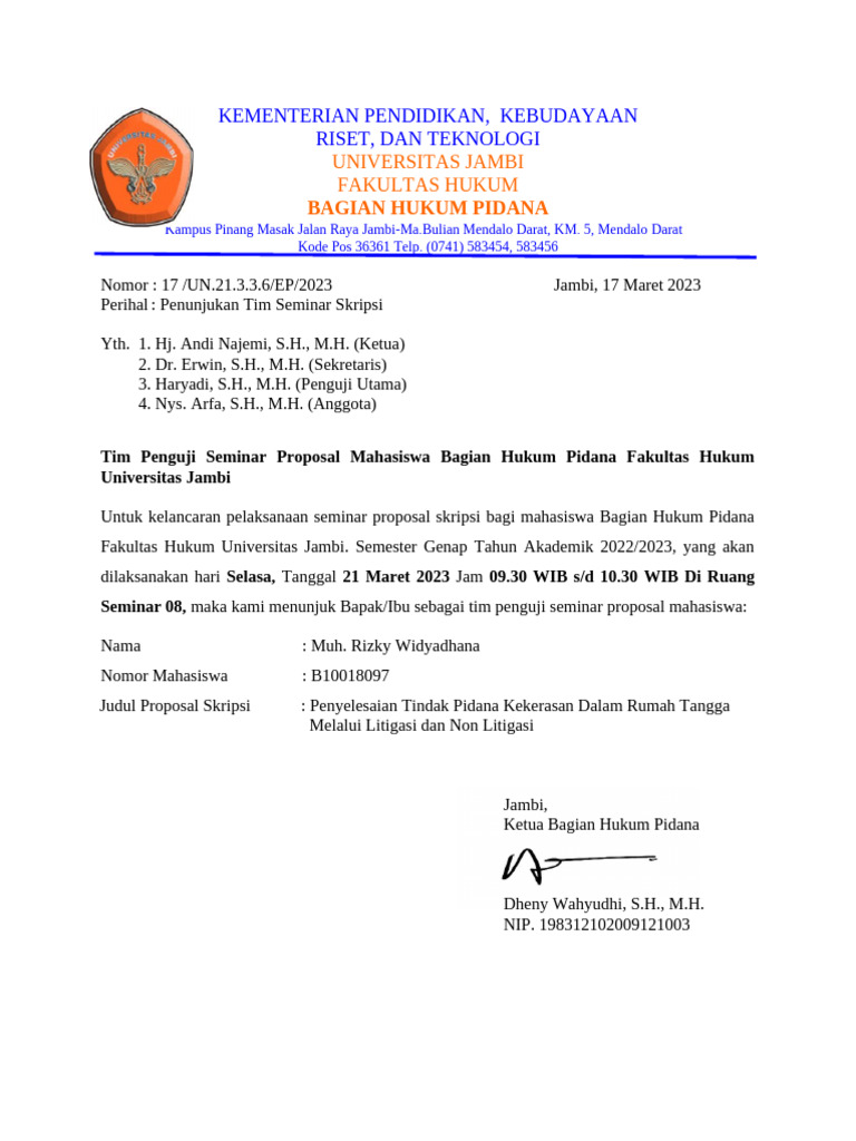 Undangan An. Muh. Rizky Widyadhana | PDF