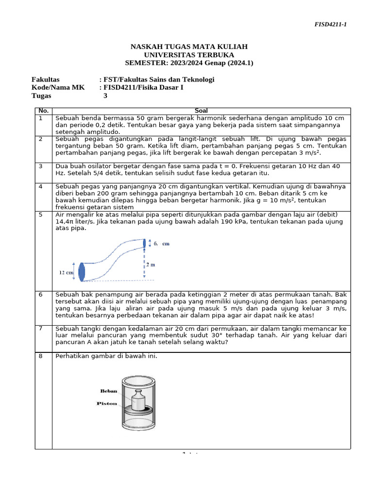 Soal Fisd4211 tmk3 1 | PDF