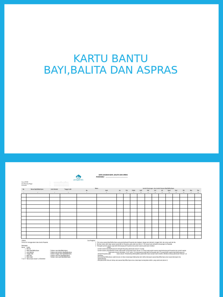 Kartu Bantu posyandu ILP (4) | PDF