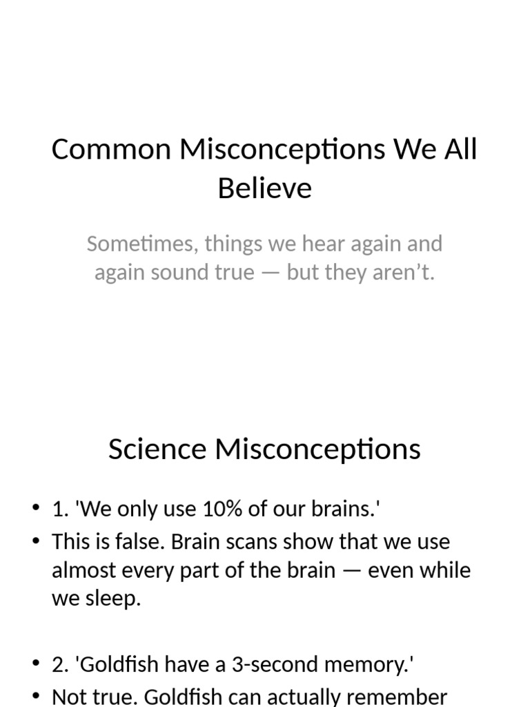 Common Misconceptions Presentation | PDF
