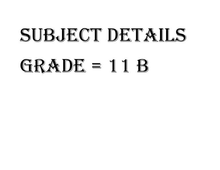 Subject 11b | PDF