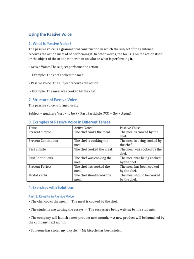 Passive Voice | PDF | Languages | Foreign Language Studies