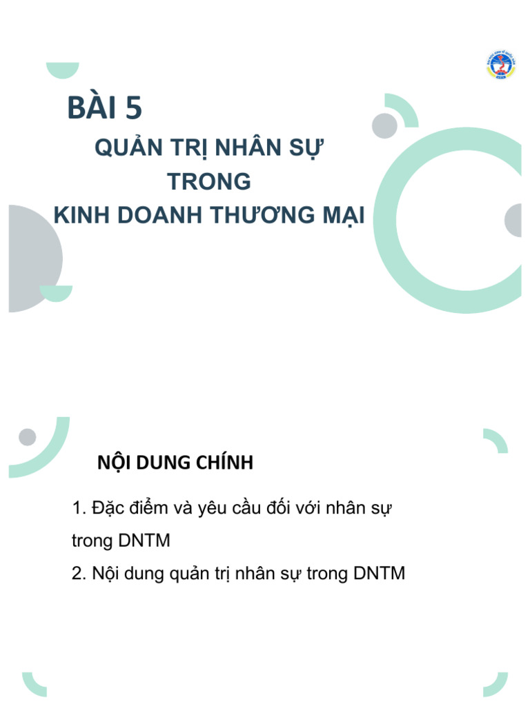 B5. Quan Tri Nhan Su Trong KDTM | PDF