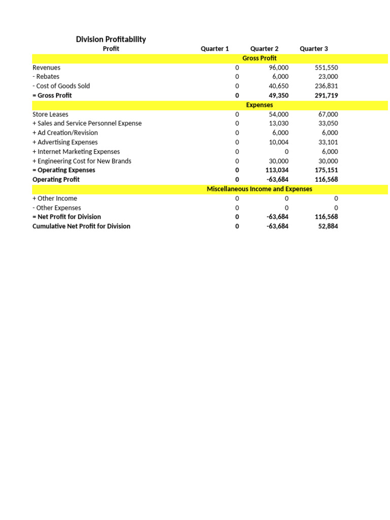 DivisionProfitability Q6 | PDF